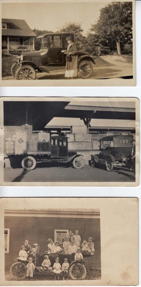 1908-1927 Ford Model T Cars Set of 4 Vintage Postcards