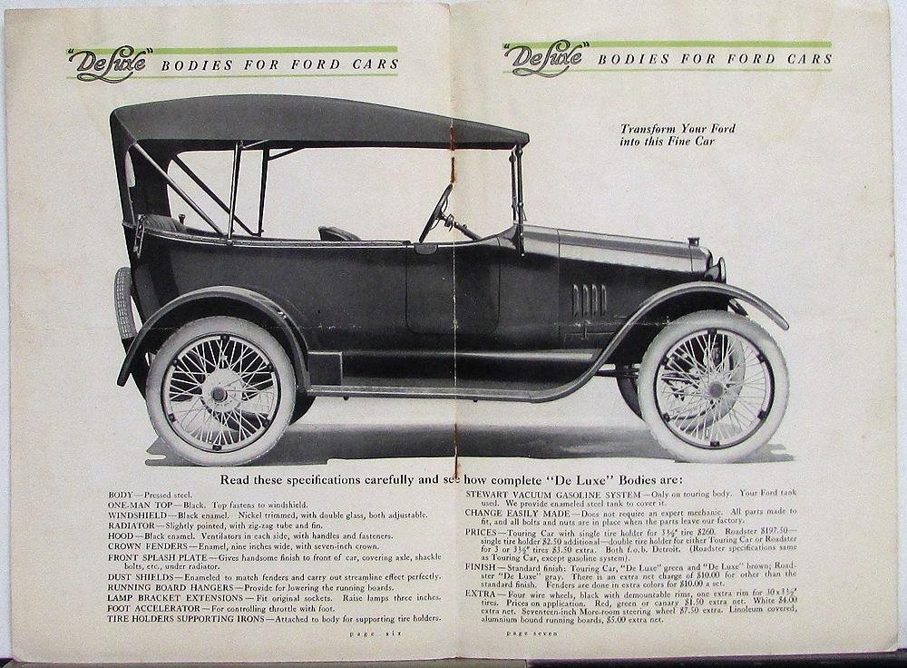 Vintage DeLuxe Bodies for Model T Ford Cars Detroit AutoProducts Sales ...