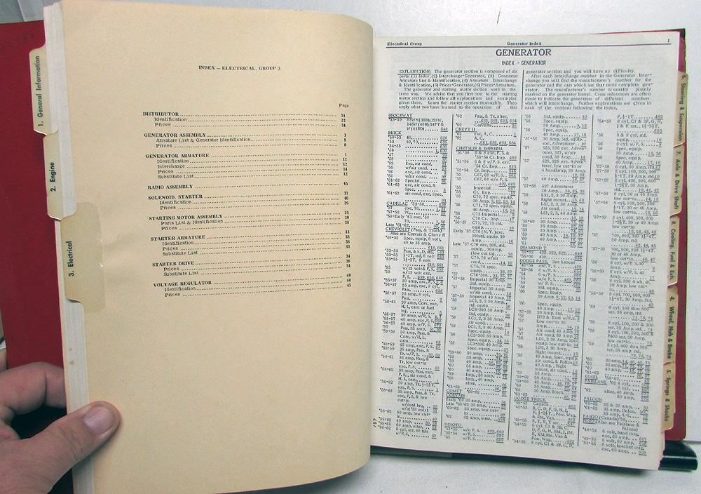 1953-1962 Chevy Cadillac Ford Mopar Hollander Parts Interchange Book ...