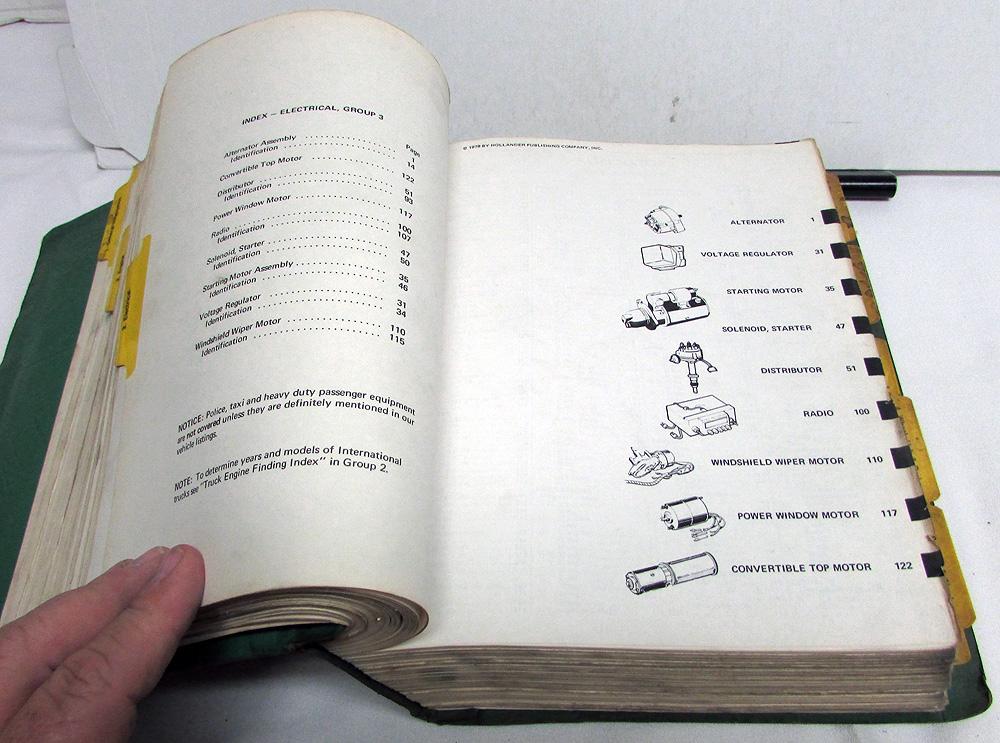 1967-1978 Car & Truck Hollander Parts Interchange Book Ford Chevy Mopar ...