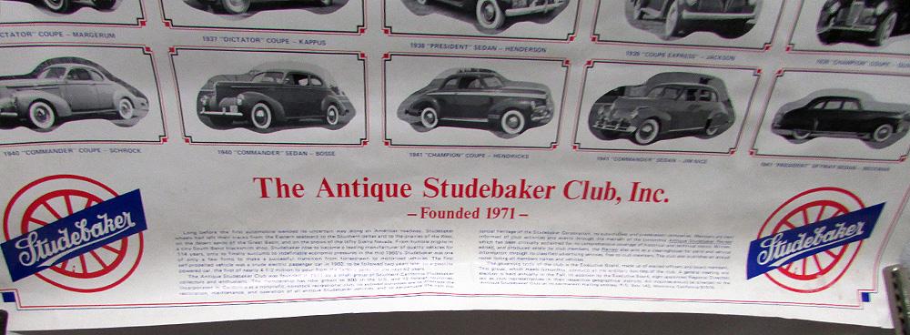 1913-1942 The Antique Studebaker Club Members Cars Poster Large