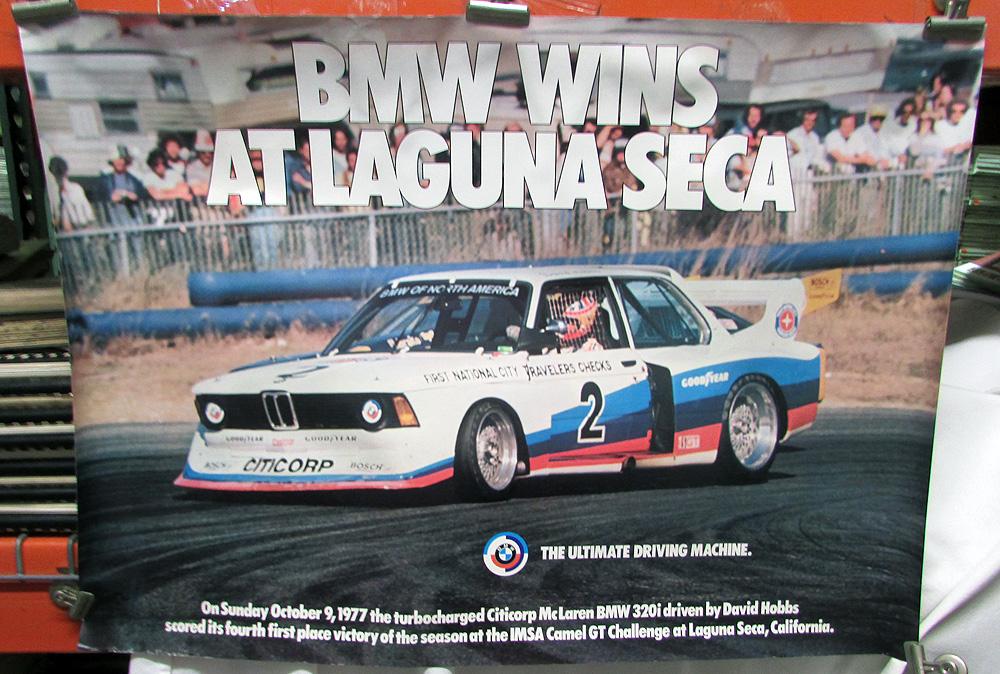1977 BMW Racing Promo Poster David Hobbs 320i Wins Laguna IMSA Race