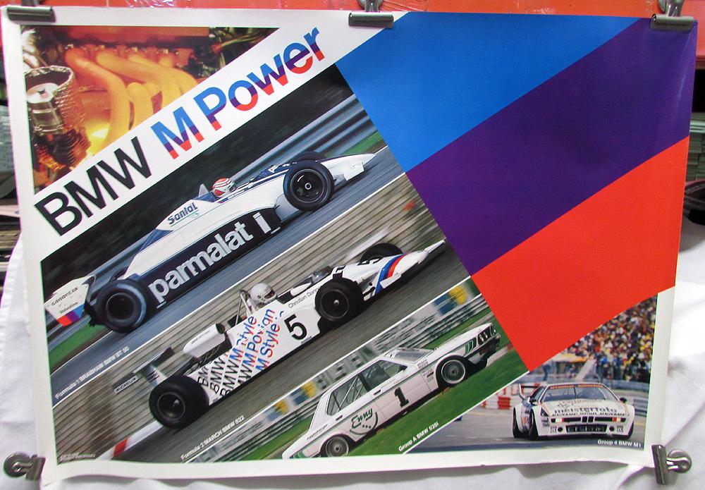 Late 1970s BMW M Power Race Teams Promotion Poster Formula 1 & 2 IMSA