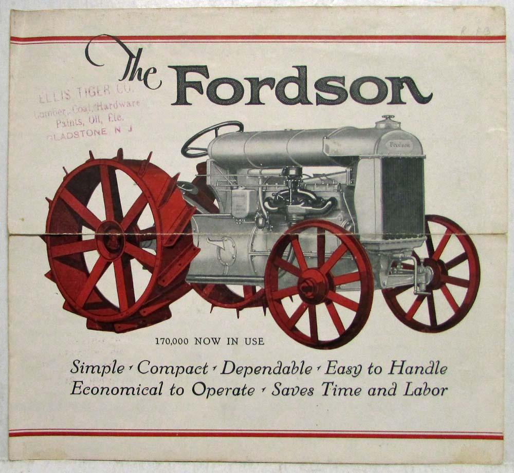 1921 Fordson Tractor Sales Folder Brochure