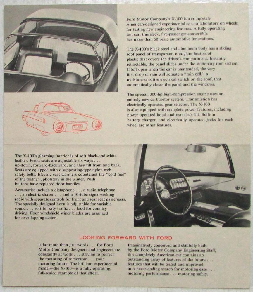 1953 Ford X-100 Laboratory on Wheels Media Press Information Folder