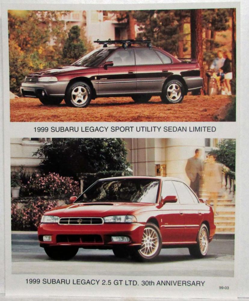 1999 Subaru Full Line Media Info Press Kit - Forester Outback Impreza ...