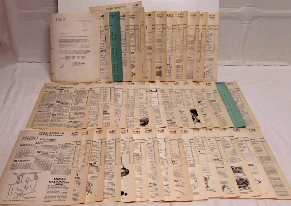 1955 Ford Product Information Service Letters Lot