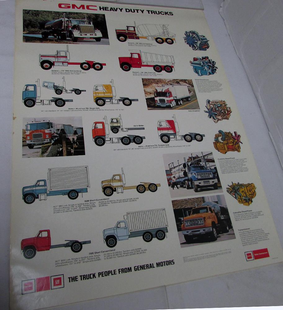 1977 GMC Trucks Dealer Heavy Duty Showroom Poster Features & Models ...