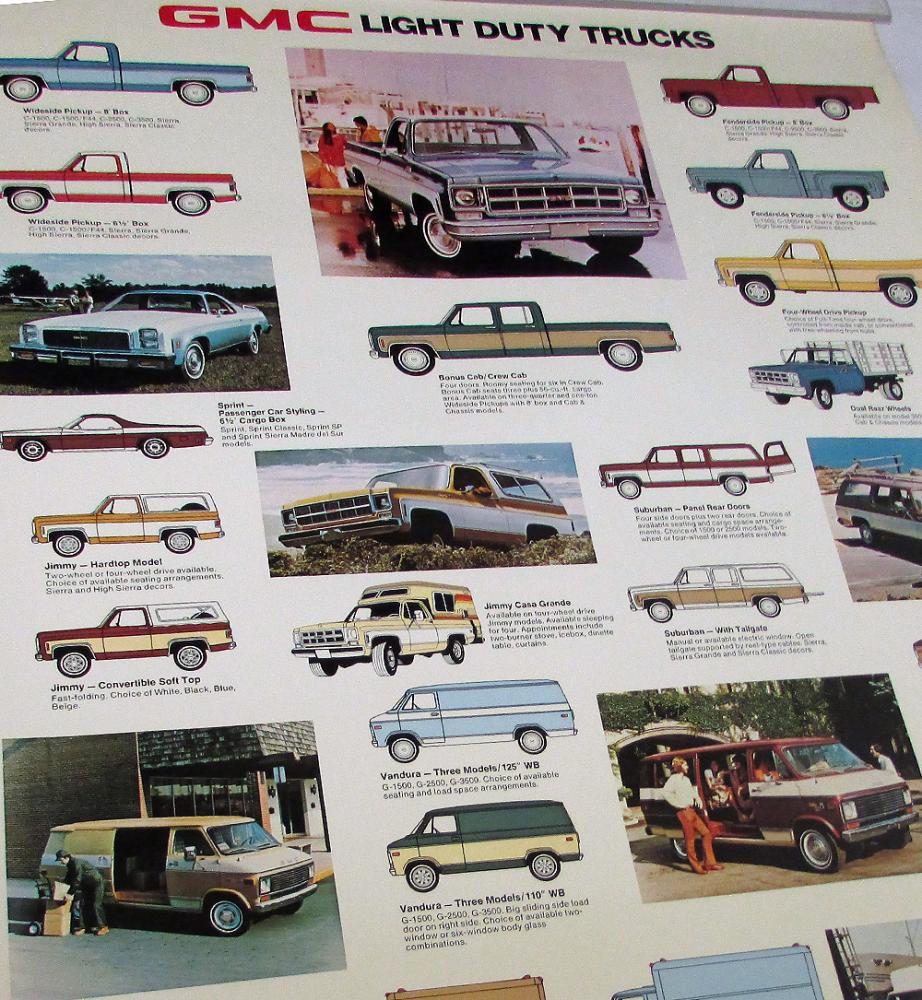 1977 GMC Trucks Dealer Light Duty Showroom Poster Pickup Sprint ...