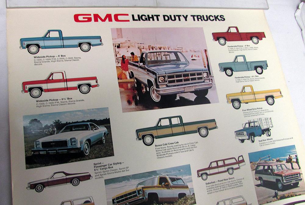 1977 GMC Trucks Dealer Light Duty Showroom Poster Pickup Sprint ...