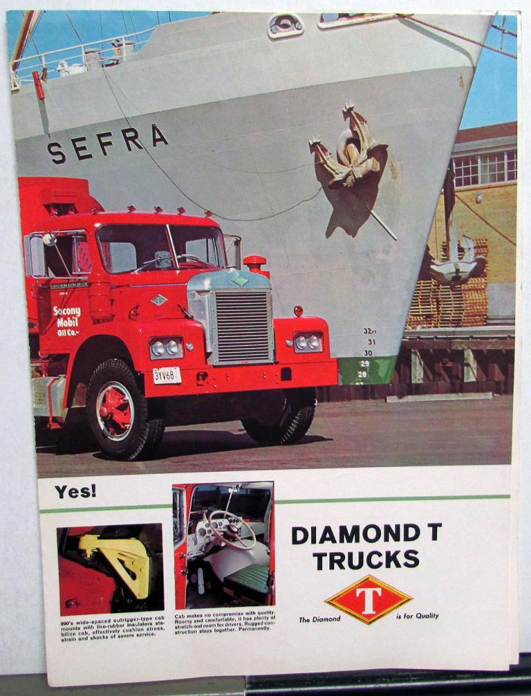 1964 Diamond T Trucks 990 Series Dealer Sales Sheet Socony Mobil Oil ...