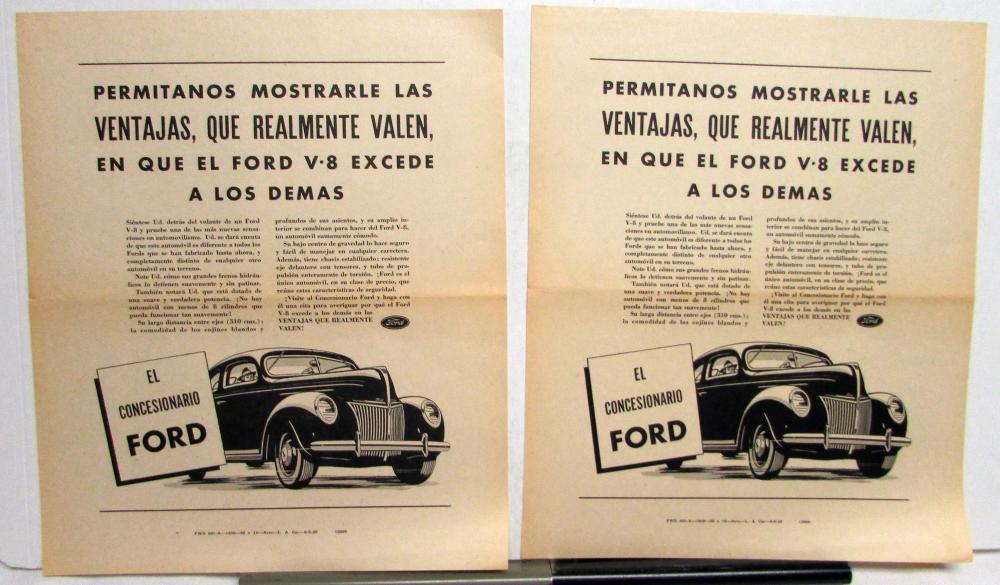 1939 Ford V8 The Advantages That Are Really Worth It Ad Proofs Spanish Text