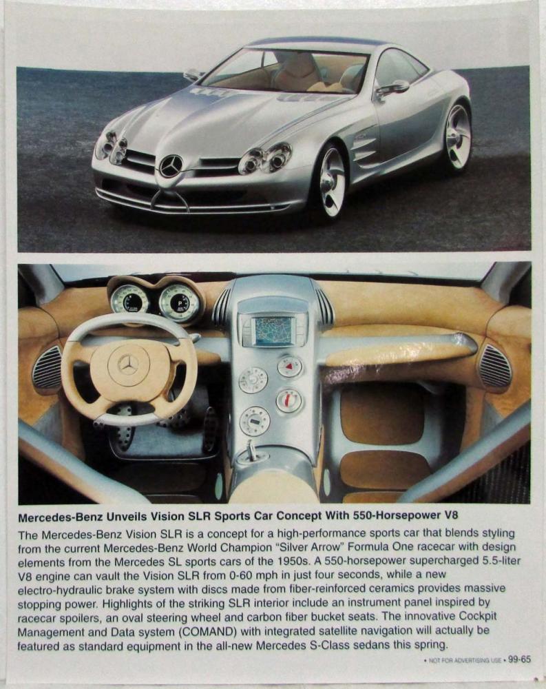 1999 Mercedes-Benz Vision SLR Concept Media Information Press Kit