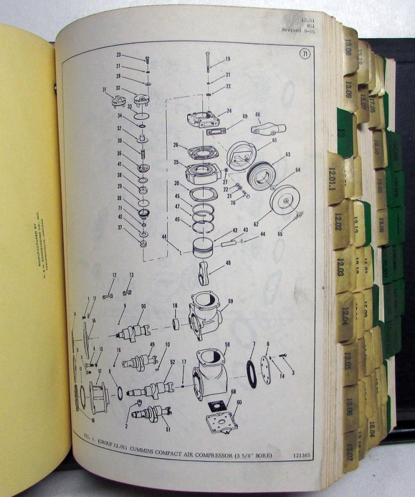 1963-1965 Cummins Diesel Engines Dealer Parts Books Catalog Set J C H ...