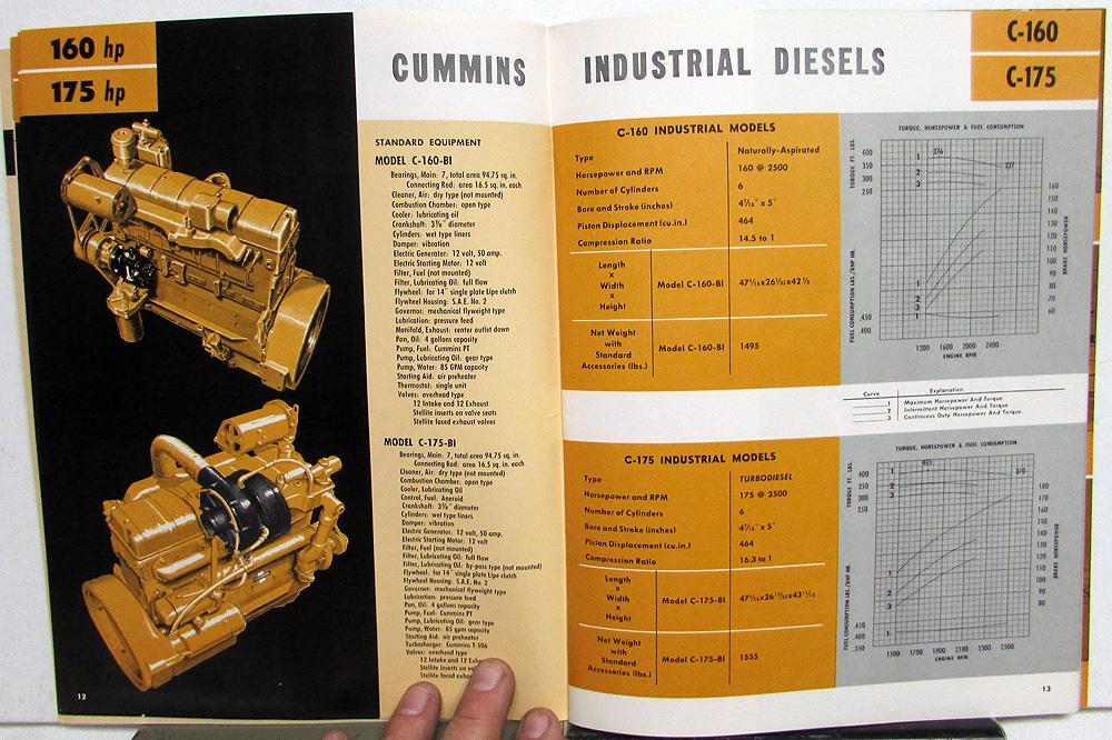 1959 Cummins Industrial Diesel Engines Dealer Brochure J-70 JN-6 C-160 ...