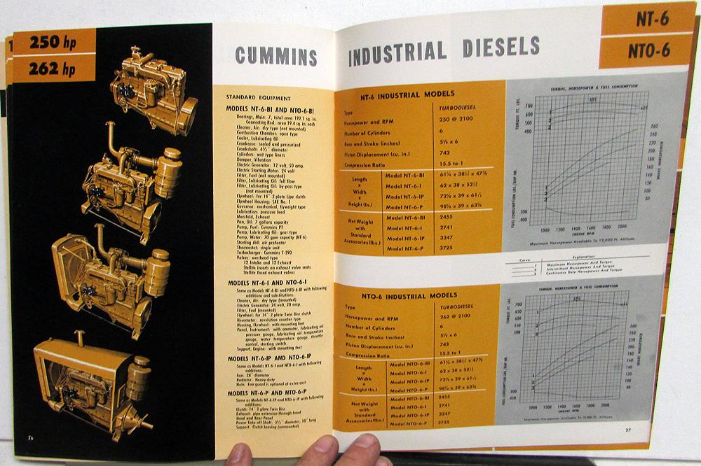 1959 Cummins Industrial Diesel Engines Dealer Brochure J-70 JN-6 C-160 ...