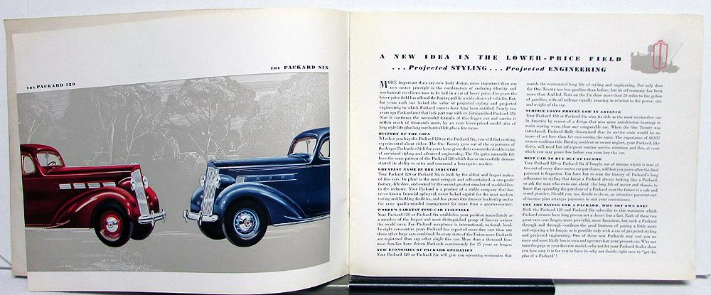1937 Packard Six & 120 Dealer Sales Brochure Large Original Sedan Coupe ...