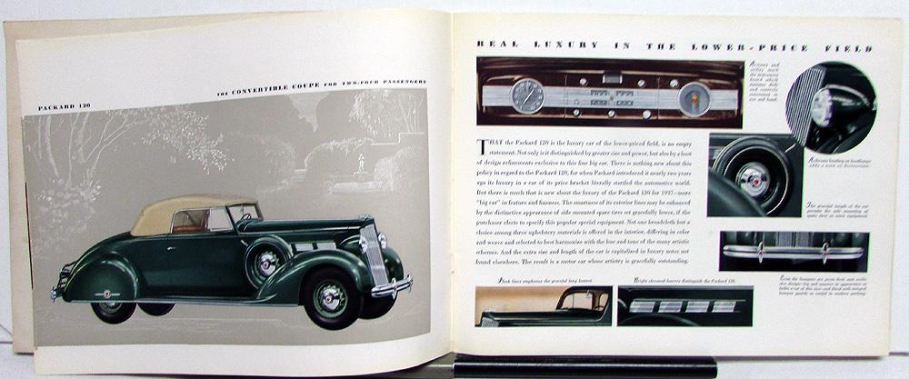 1937 Packard Six & 120 Dealer Sales Brochure Large Original Sedan Coupe ...