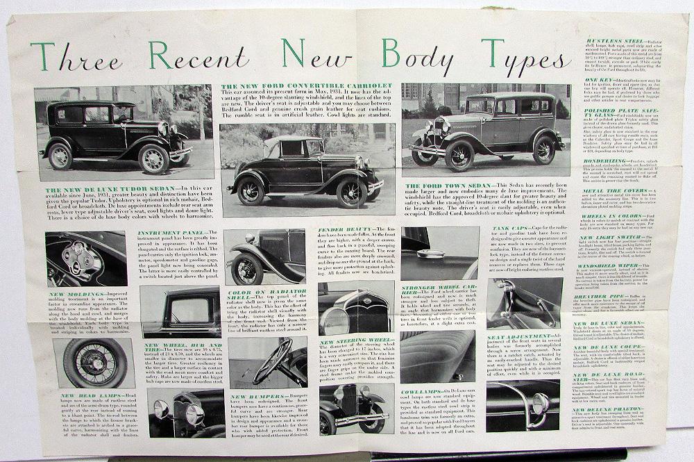 1931 Ford Model A Dealer Sales Brochure Mailer More Than 200 Improvements