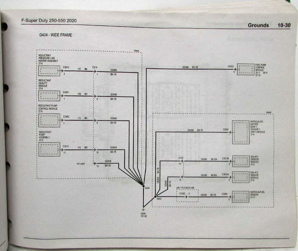 2020 Ford F-250 350 450 550 Super Duty Pickup Electrical Wiring ...