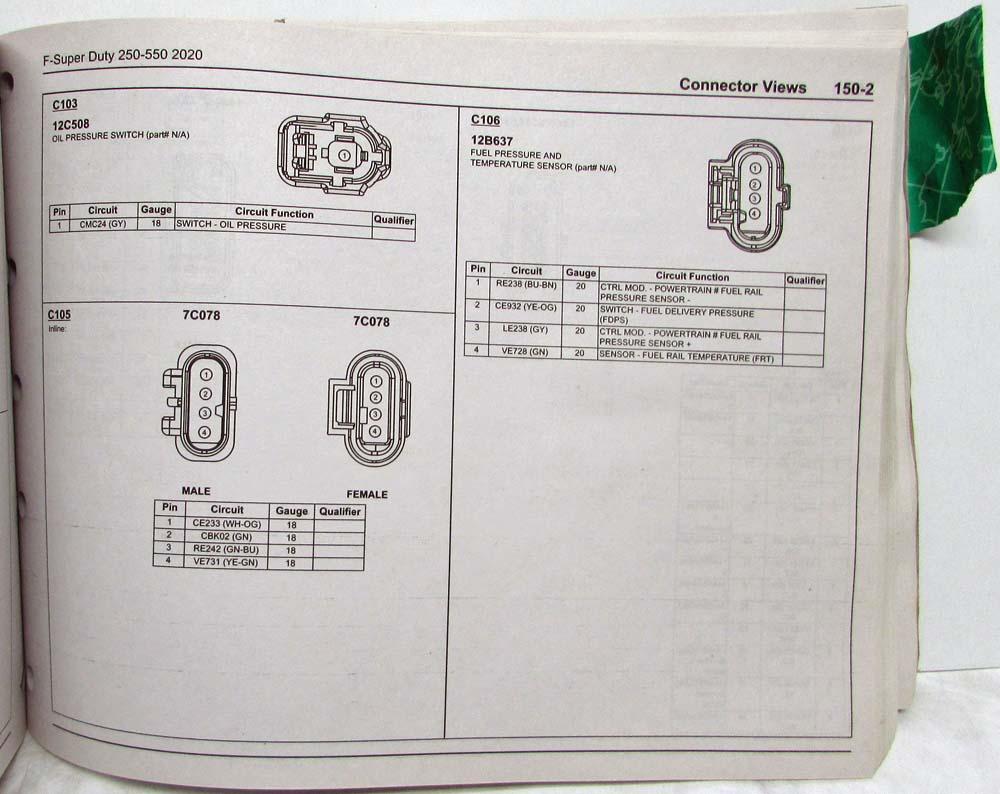 2020 Ford F-250 350 450 550 Super Duty Pickup Electrical Wiring ...