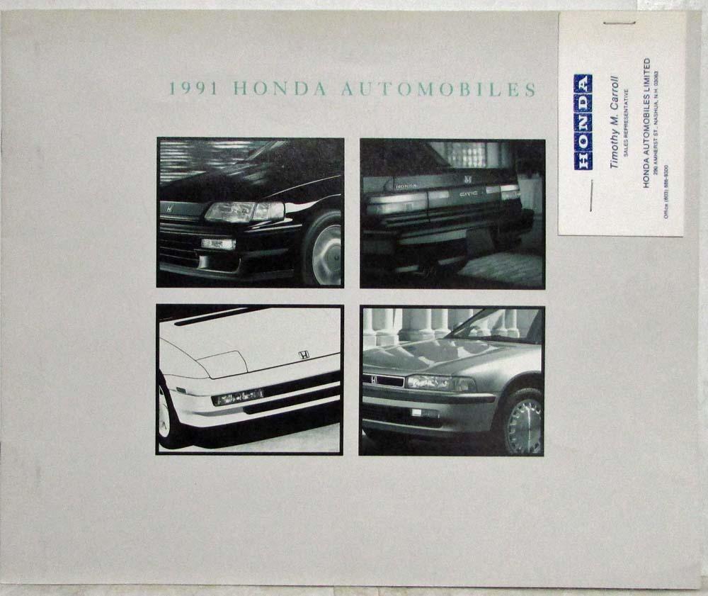 1991 Honda Full Line Sales Brochure - Accord Civic CRX Prelude