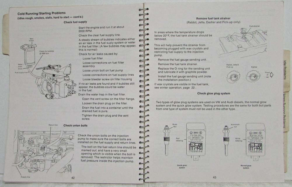 1977-1983 Volkswagen VW Four Cylinder Diesel ProTraining Booklet