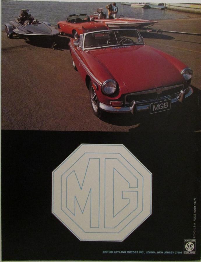 1973 MG MBG NOS Color Sales Brochure with Price Comparison Sheet