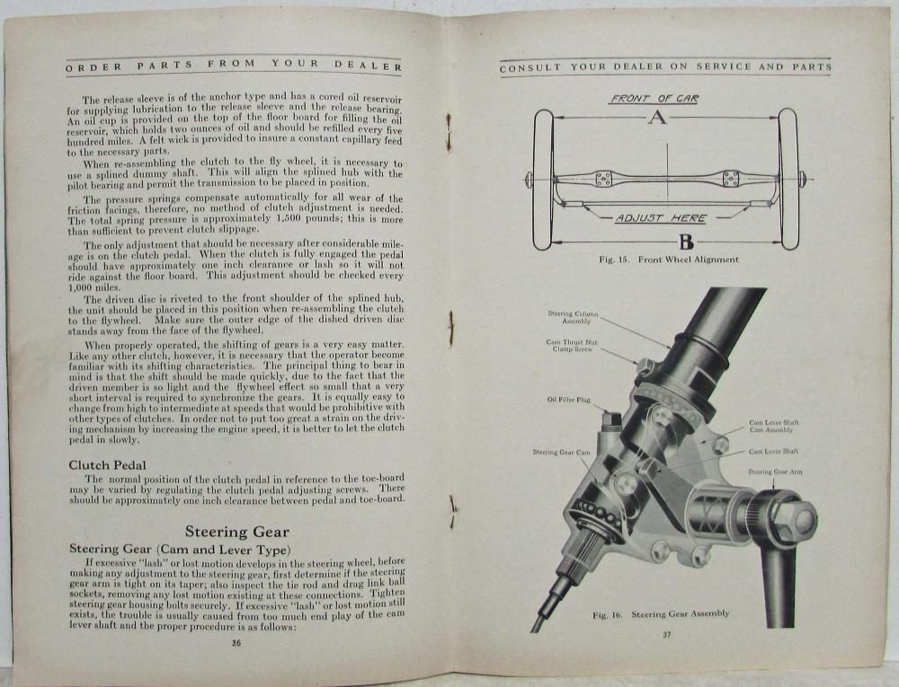 1926 Hupmobile 8 Cylinder Series E-1 Instruction Book Owners Manual