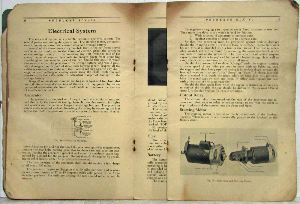1928 Peerless Six-60 Owners Manual Care and Operation