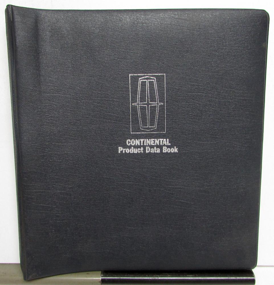 1971 Lincoln Continental Dealer Product Data Book Album Binder Only ...