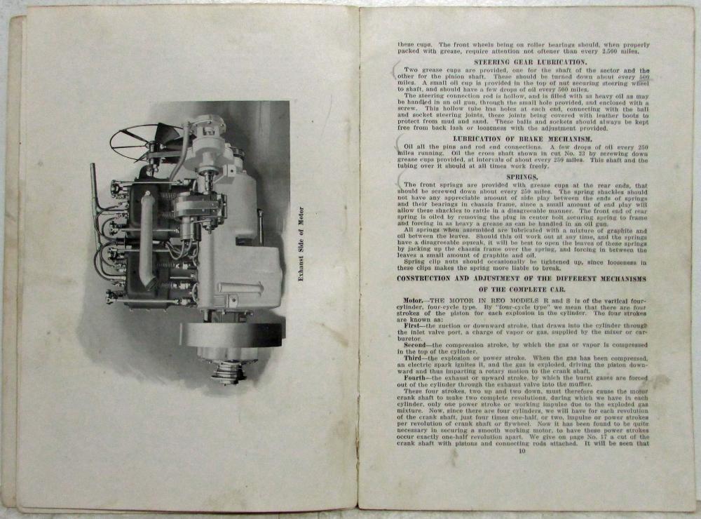 1912 REO the Fifth Instruction Book Owners Manual and Parts Price List Book