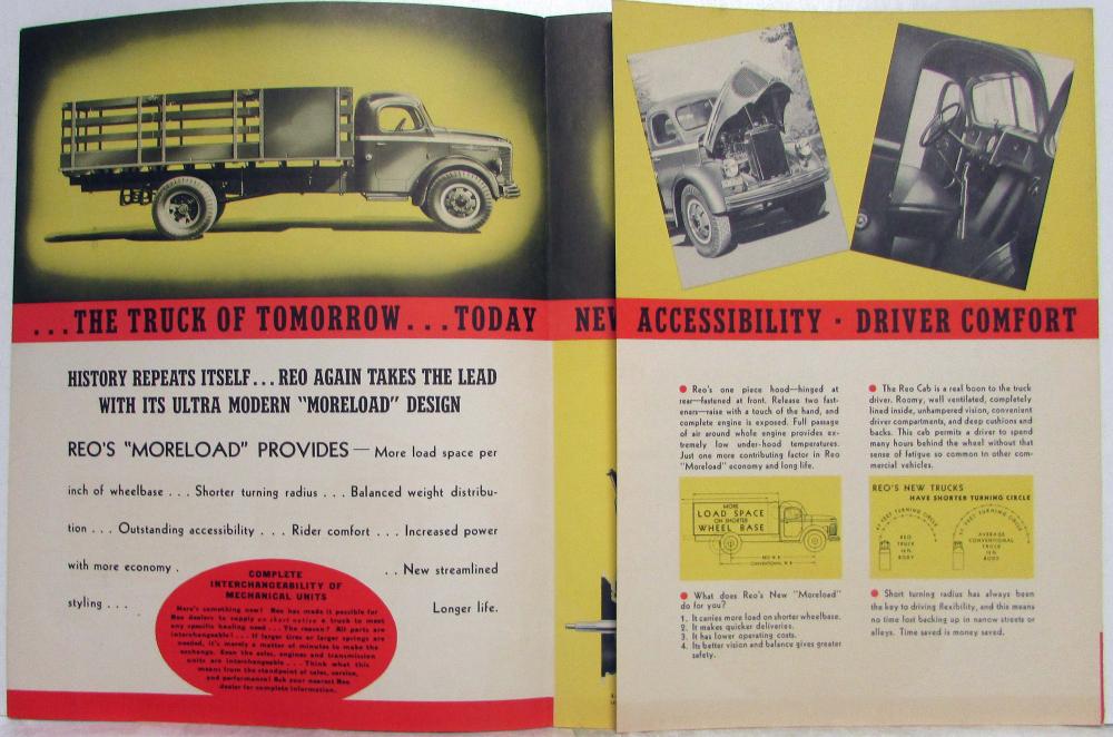 1940 REO Model 19 Speedwagon Sales Tri-Fold Brochure