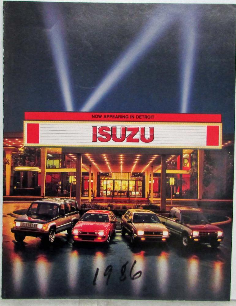 1986 Isuzu Full Line Sales Folder Brochure - Pup Trooper II Impulse I-Mark