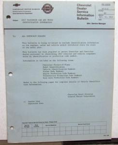 1967 Chevrolet Dealer Technical Service Bulletins Set Corvette Camaro ...