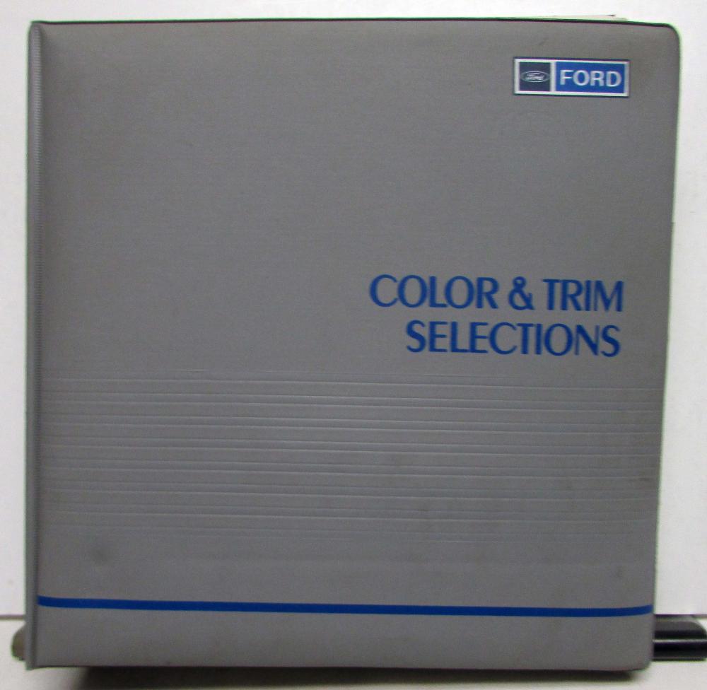 1989 Ford Thunderbird Bronco Mustang Ranger F Series Escort Color Trim ...