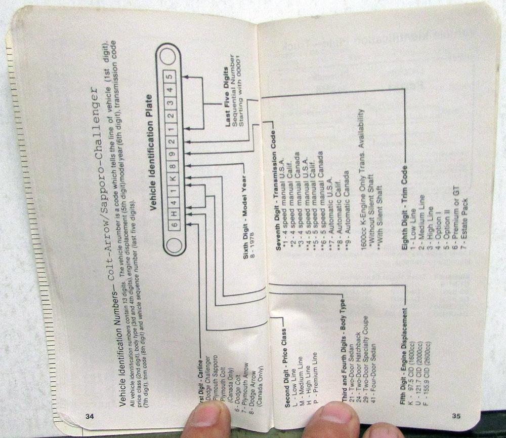 1978 Chrysler Plymouth Dodge Dealer Pocket Secretary & Technical Data Book