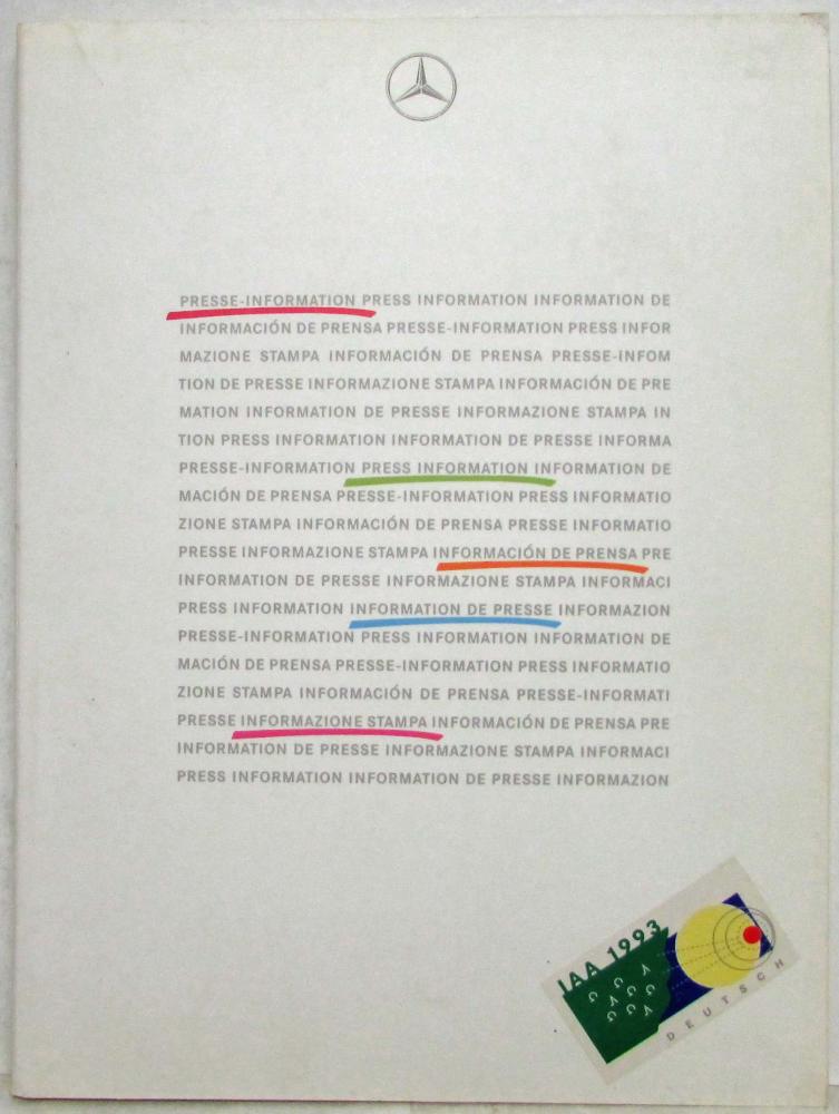 1993 Mercedes-Benz Media Information Press Kit - German Text