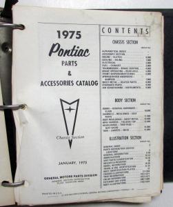 1975 Pontiac Parts and Accessories Book Catalog 1963-1975 GTO Firebird ...