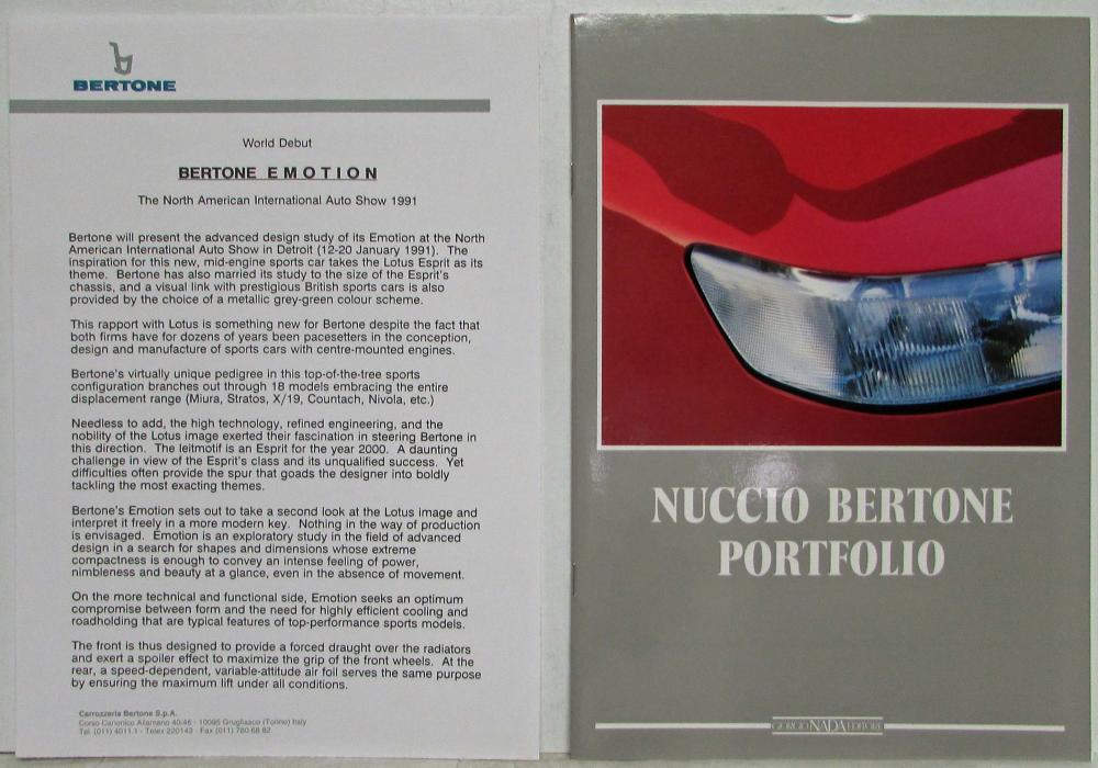 1990 Chevy Corvette Nivola and 1991 Lotus Emotion Concepts by Bertone ...