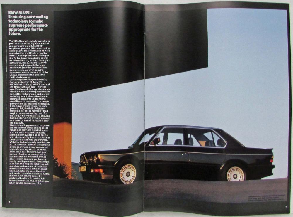 1985 BMW M535i Sales Brochure