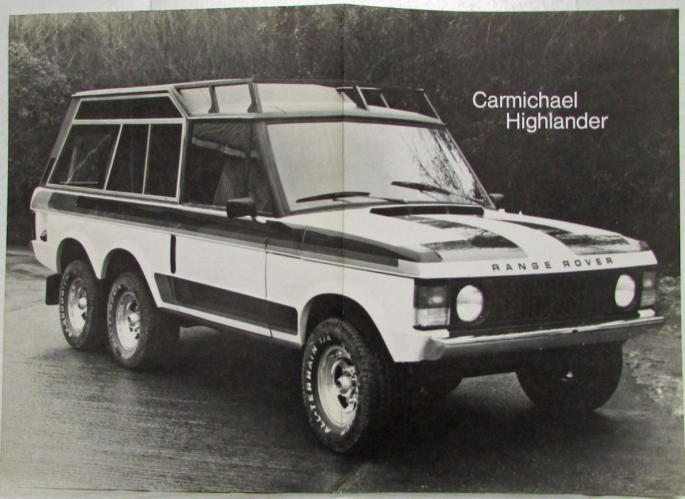 1979 Land Rover Range Rover Highlander by Carmichael Sales Sheet ...