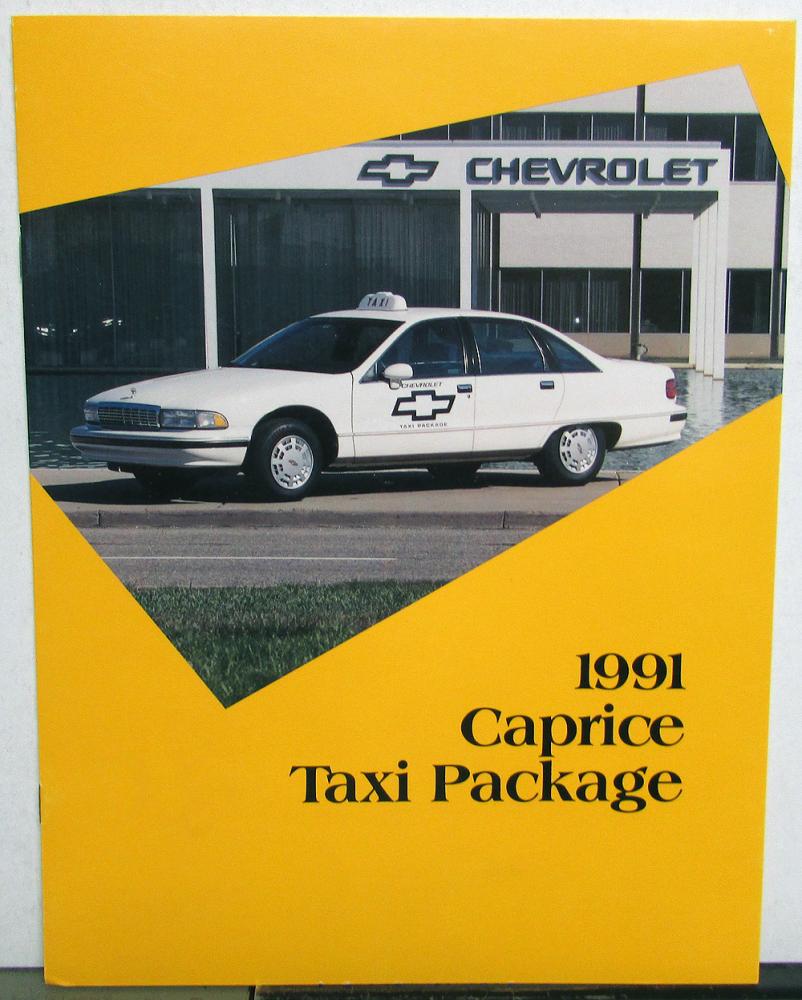 1991 Chevrolet Caprice Fleet Dealer Taxi Package Sales Brochure Cab