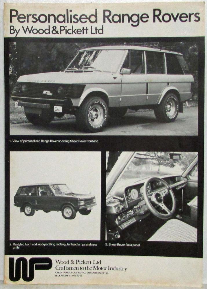 1978 Range Rovers Personalized by Wood and Pickett Ltd Sales Brochure