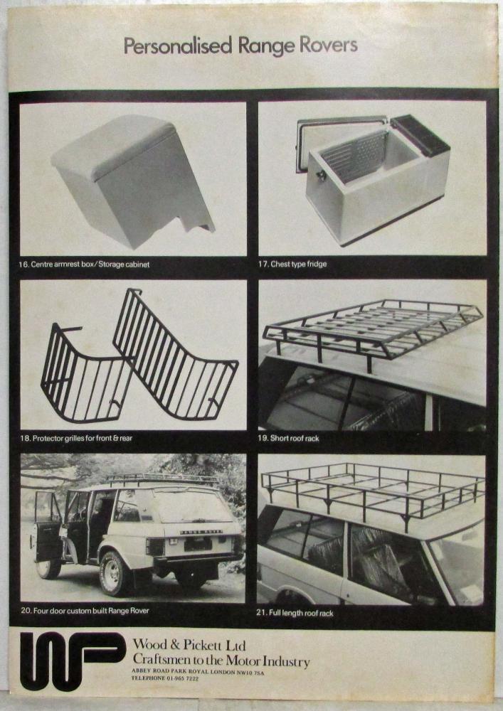 1978 Range Rovers Personalized by Wood and Pickett Ltd Sales Brochure