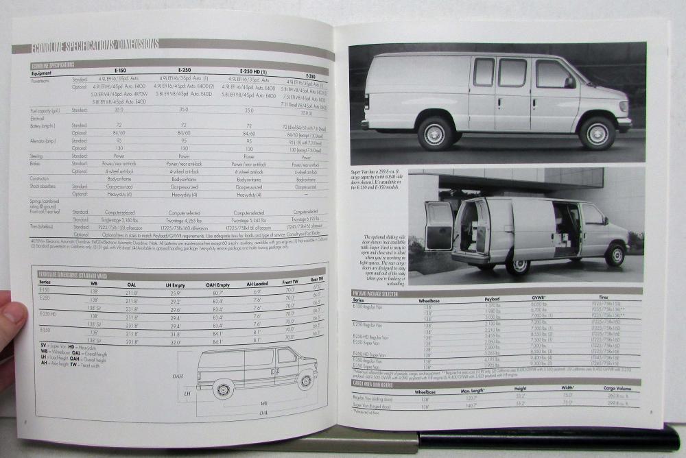 1994 Ford Vans Econoline Aerostar Club Features Sales Brochure
