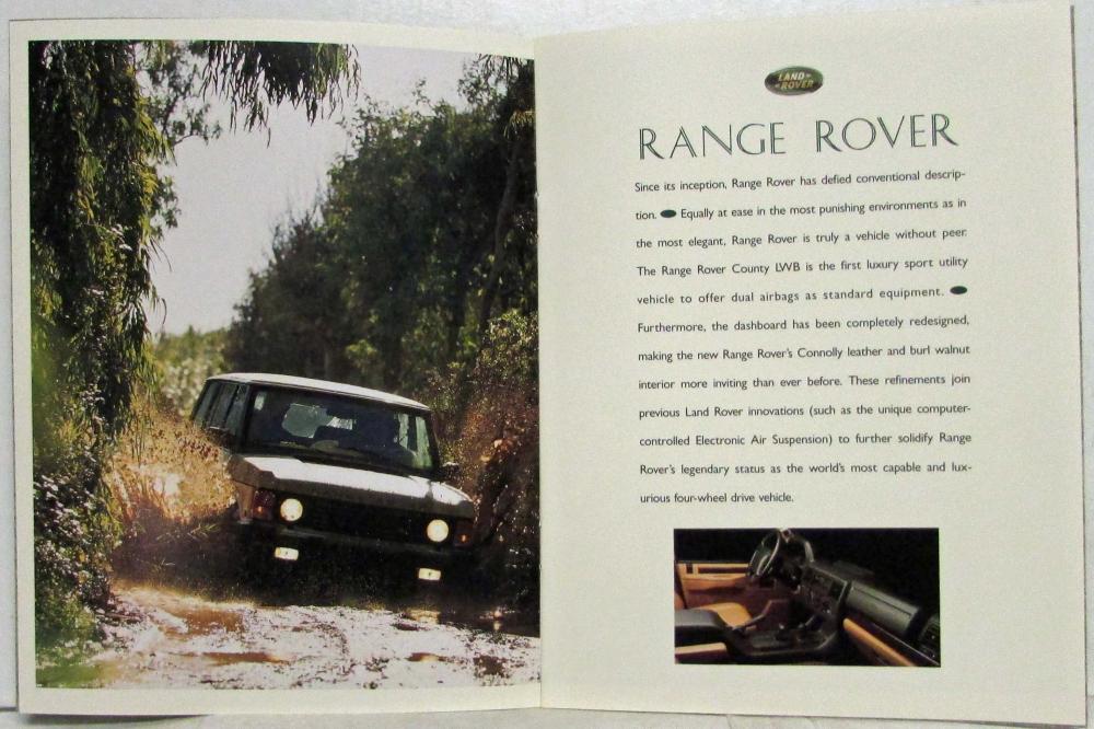 1994-1995 Land Rover Full Line Sales Brochure - Discovery Defender ...