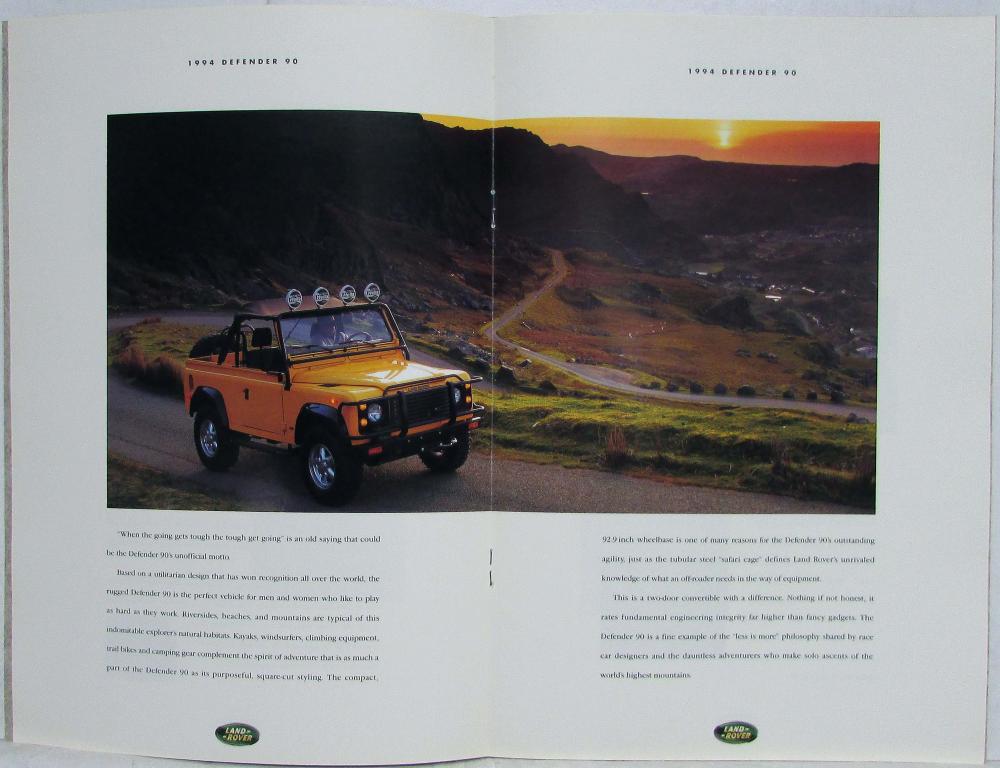 1994 Land Rover Defender 90 Sales Brochure