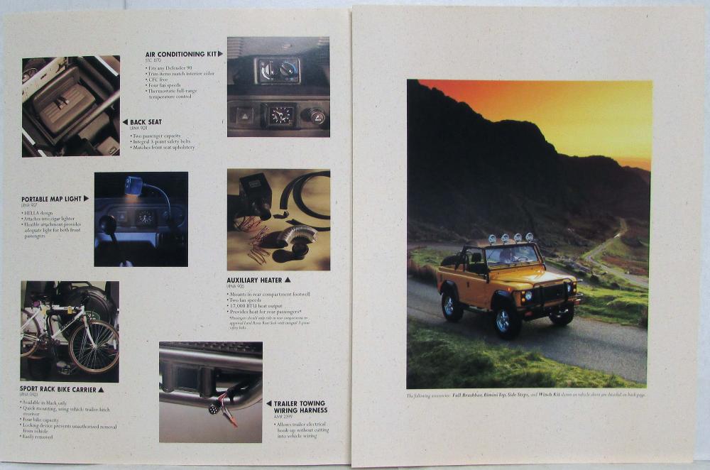 1995 Land Rover Defender 90 Vehicle Gear Tri-Fold Sales Brochure