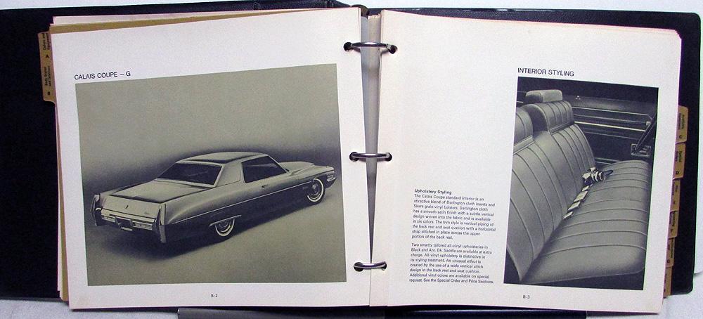 1971 Cadillac Data Book Album Features Options Specs Fleetwood Calais ...
